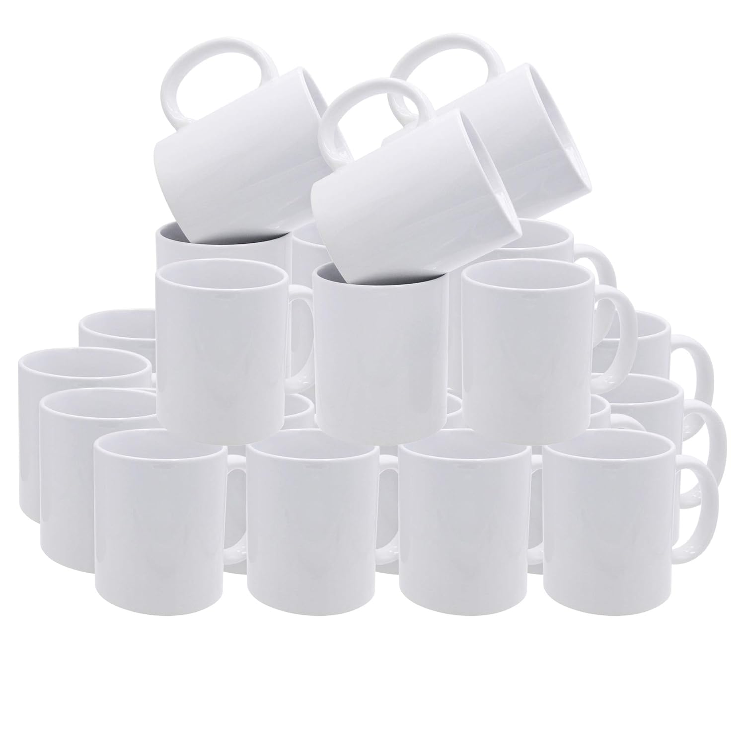 Buy White Bulk Plain Coffee Mugs Pure All-Purpose Ceramic 11 oz Cup 36 ...