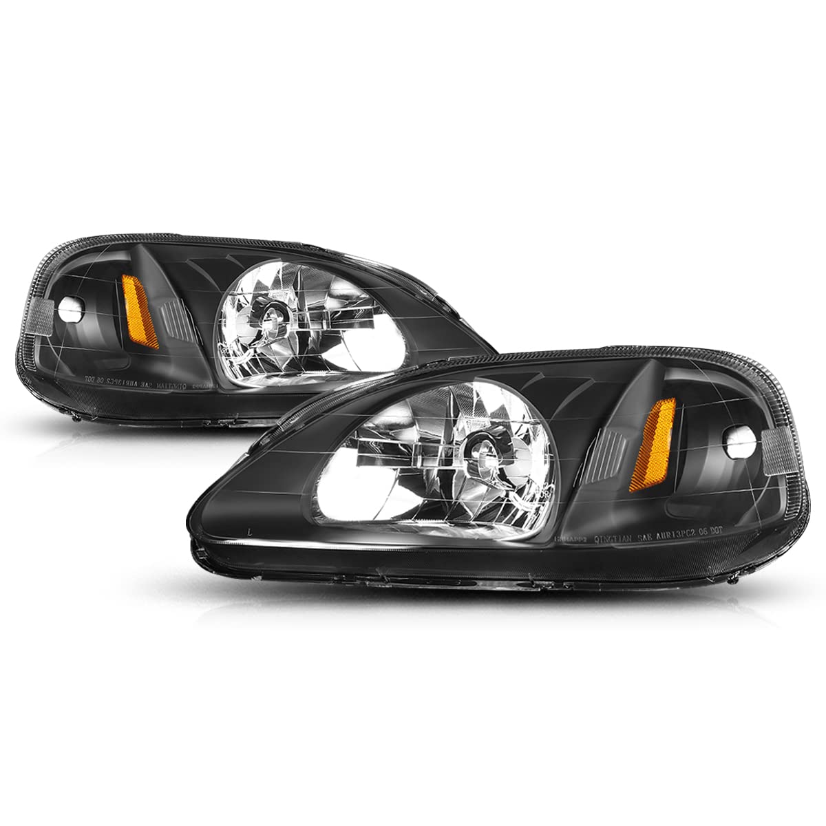Amazon.com: PM PERFORMOTOR Black Amber Corner Headlights Replacement ...