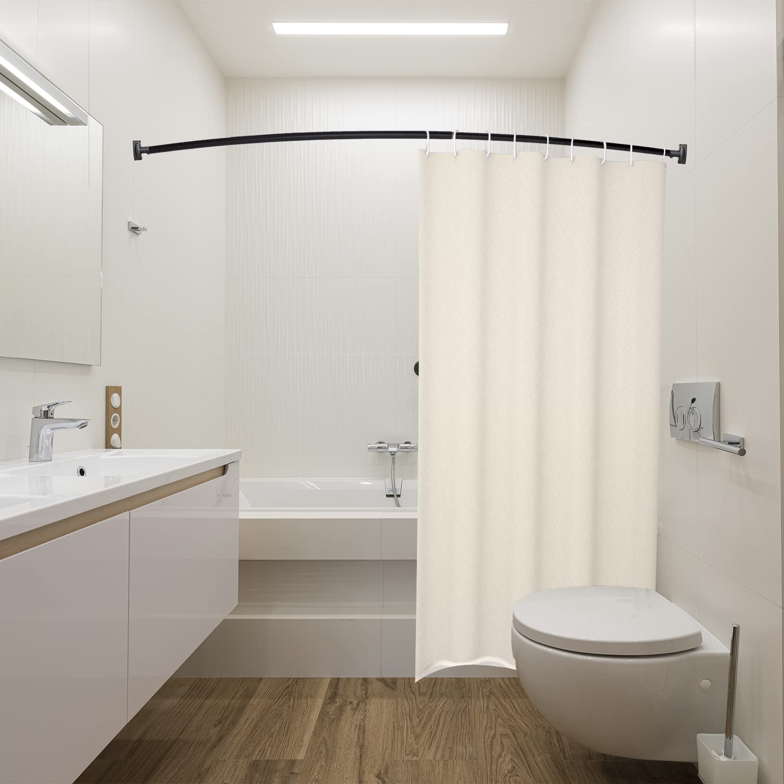 Ailzai Curved Shower Curtain Rod 42-74 Inches Adjustable, Stainless ...