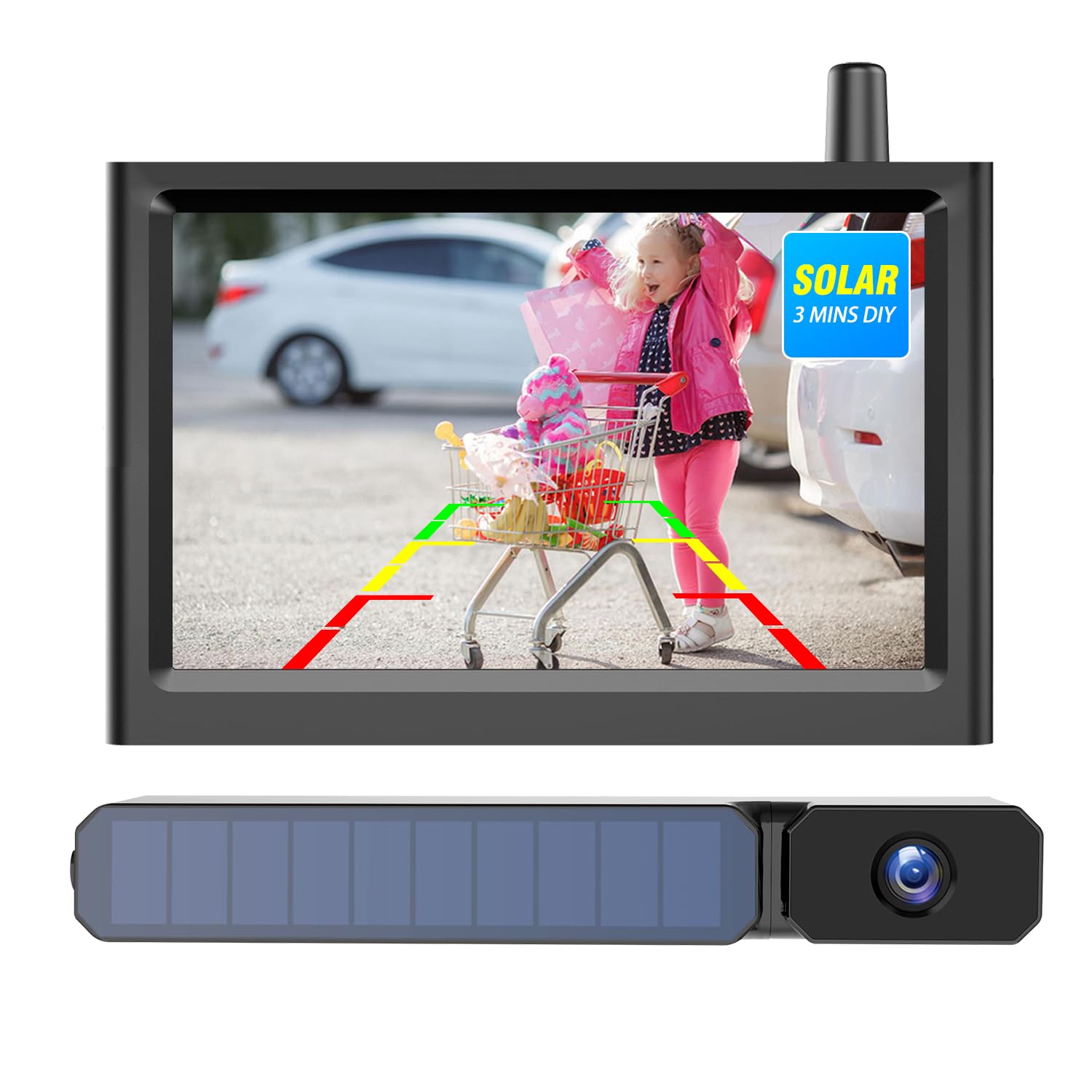 AUTO-VOX Solar Powered Wireless Reversing Camera Kit, 3 Mins DIY ...