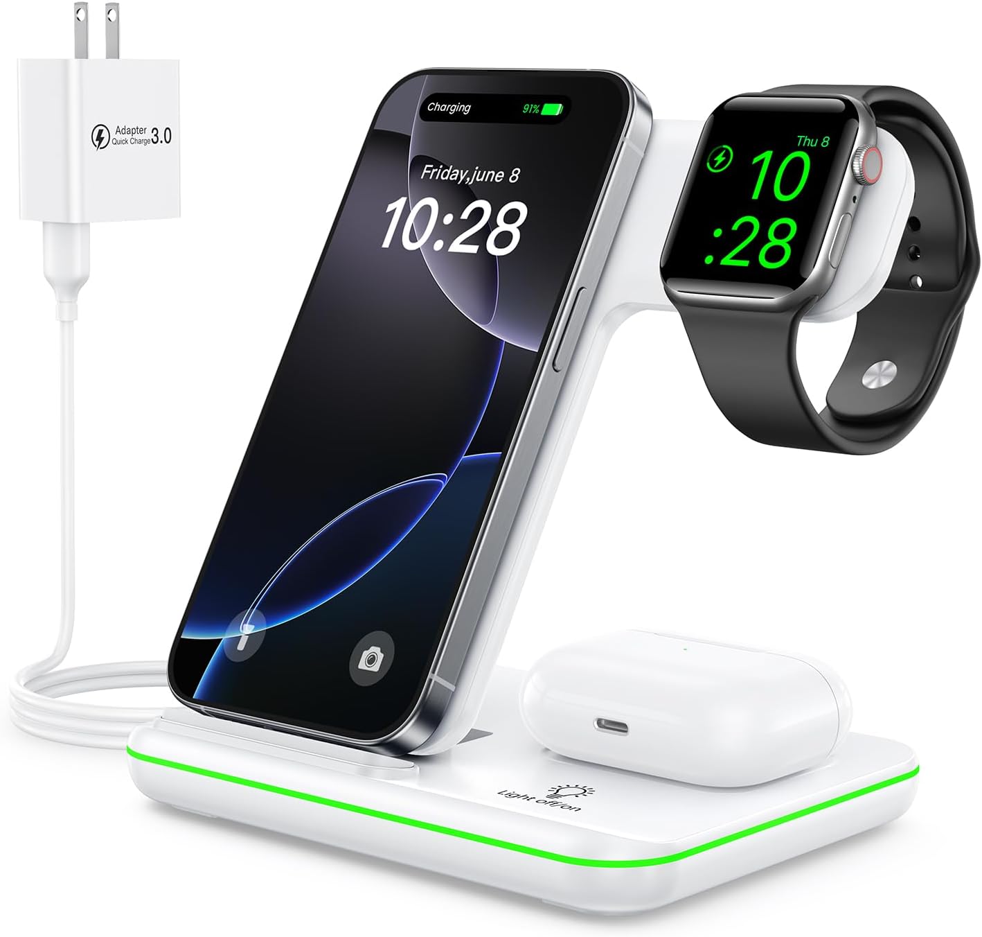 Amazon.com: DUMTERR 3 in 1 Wireless Charger for iPhone 16/15/14/13/12 ...