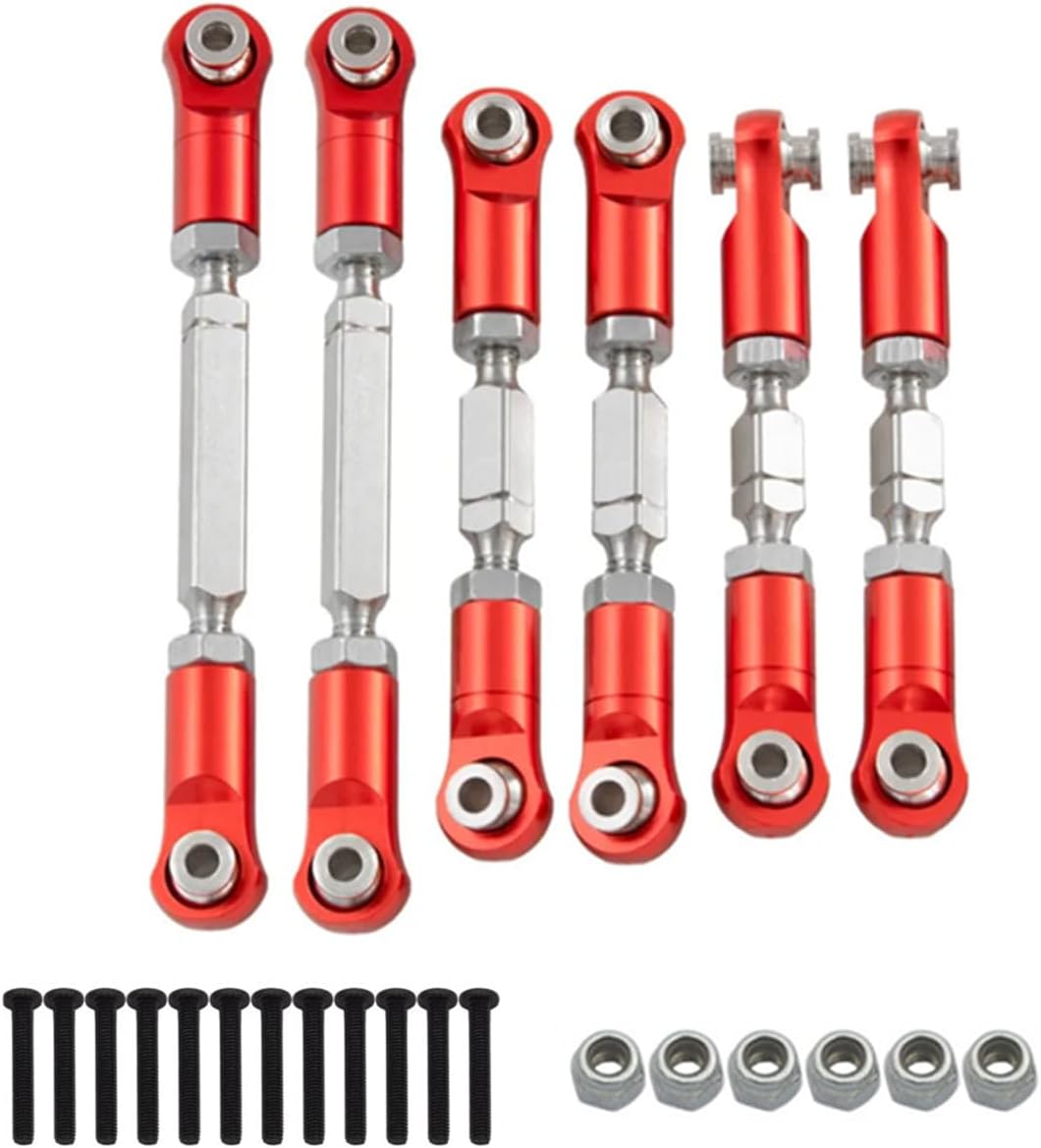 Amazon.com: 6PCS Aluminum Adjustable RC Tie Rods Linkage Turnbuckles ...