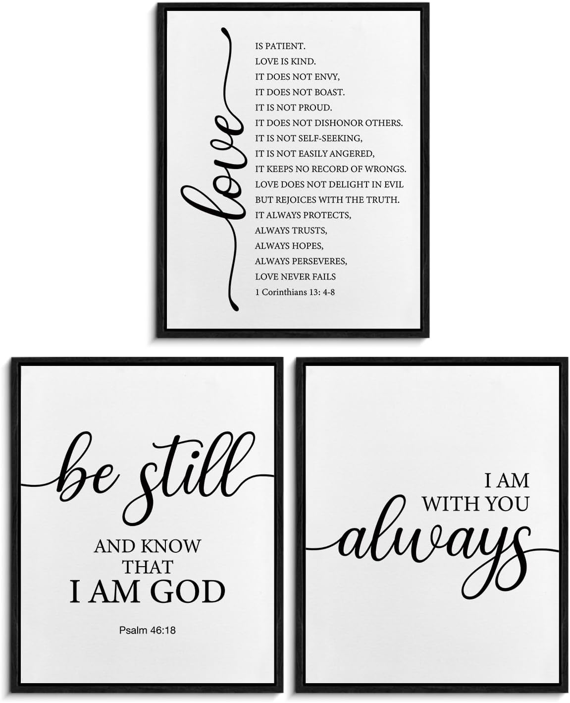 Amazon.com: Christian Wall Art Posters, Bible Verse Wall Decor, Be ...