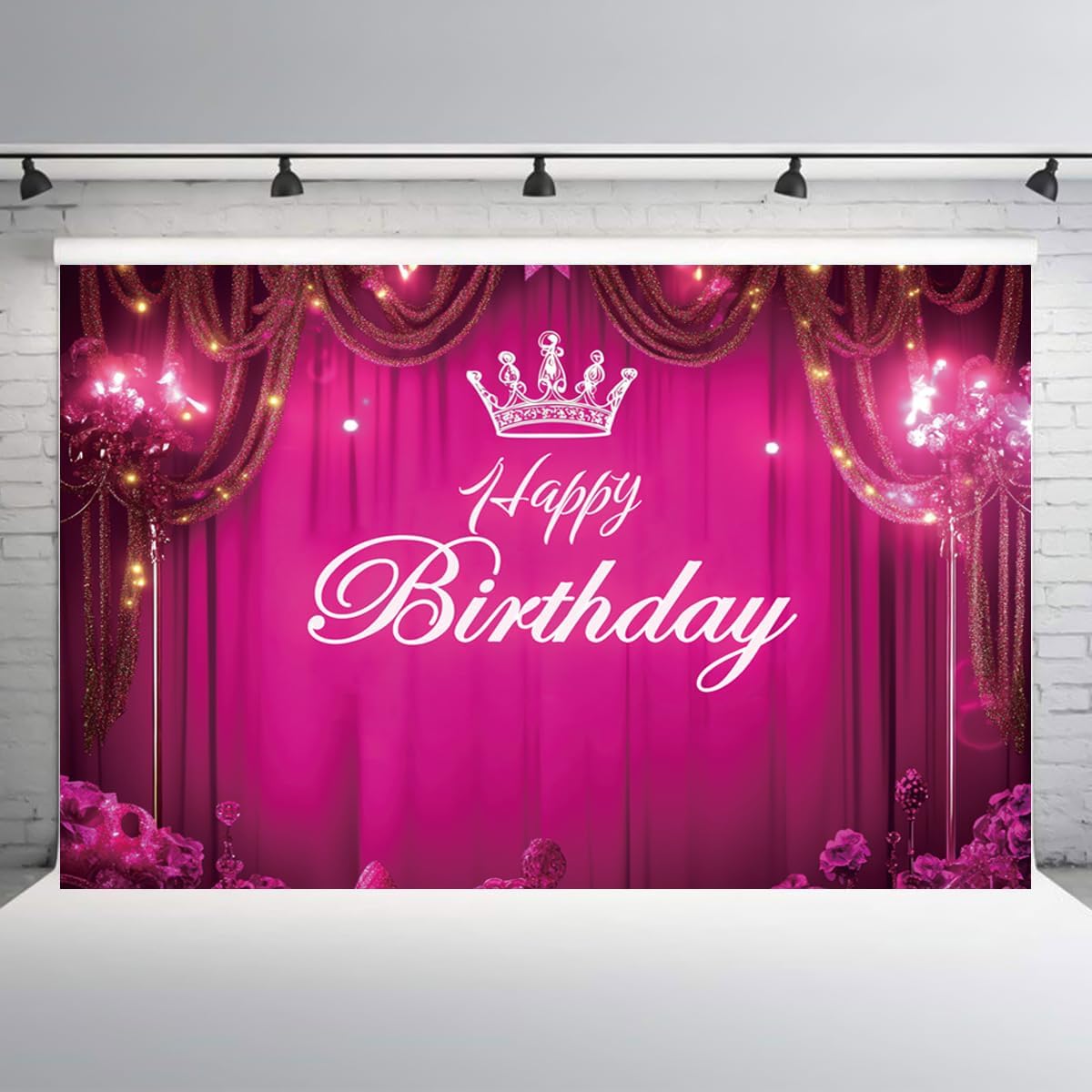 Amazon.com : iWeeta Hot Pink Birthday Dreamy Backdrop for Lady Girls ...