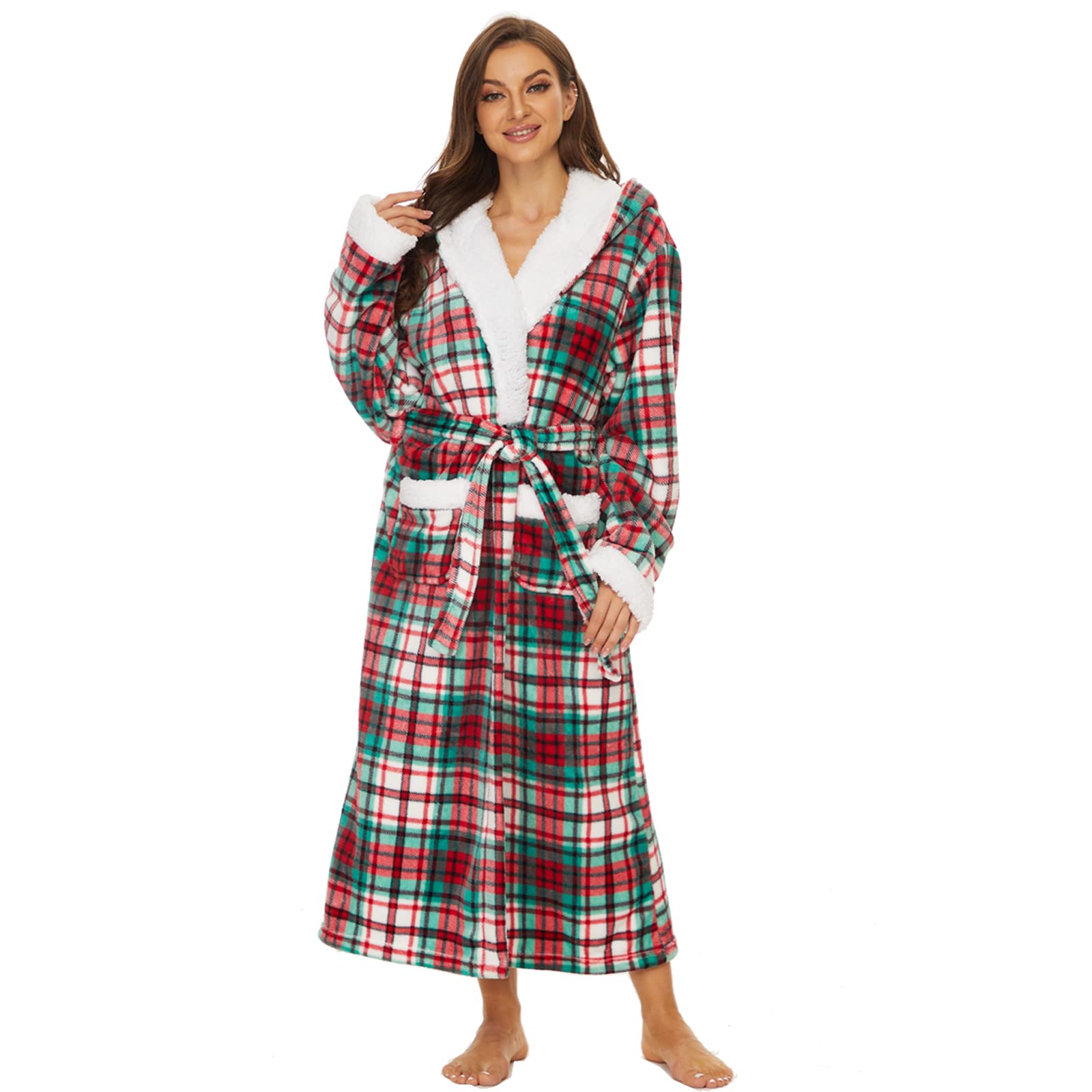 Snapklik.com : Iniber Plush Robes For Women, Womens Robe Long, Fuzzy ...