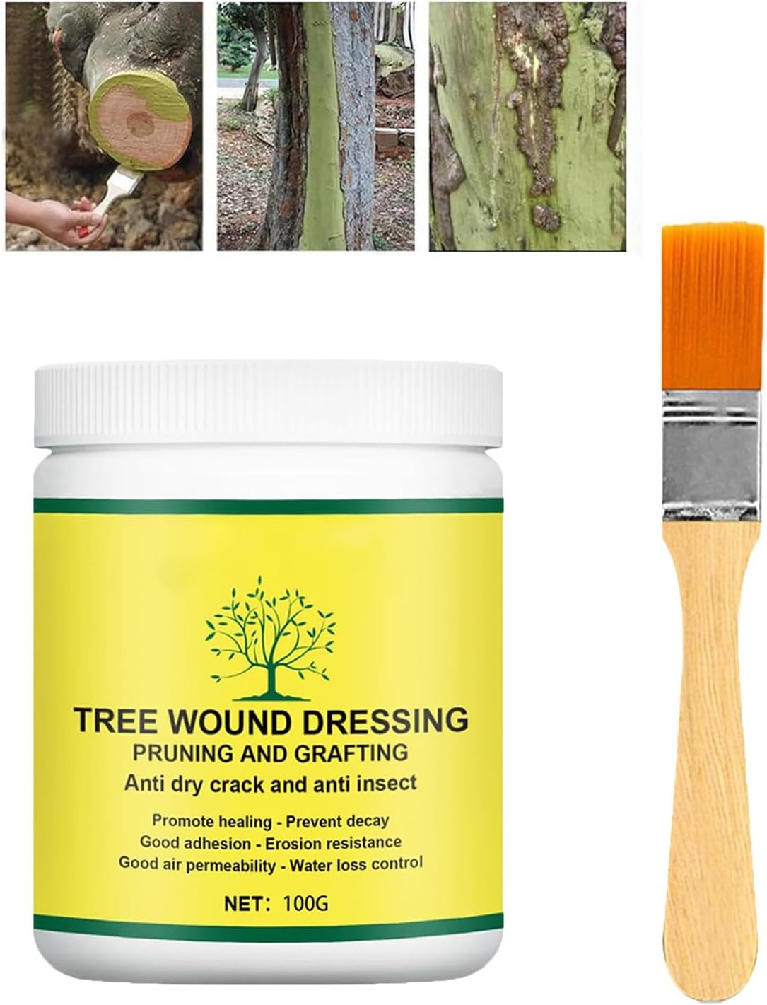 Amazon.com: Tree Wound Pruning Sealer, Tree Wound Dressing with Brush ...