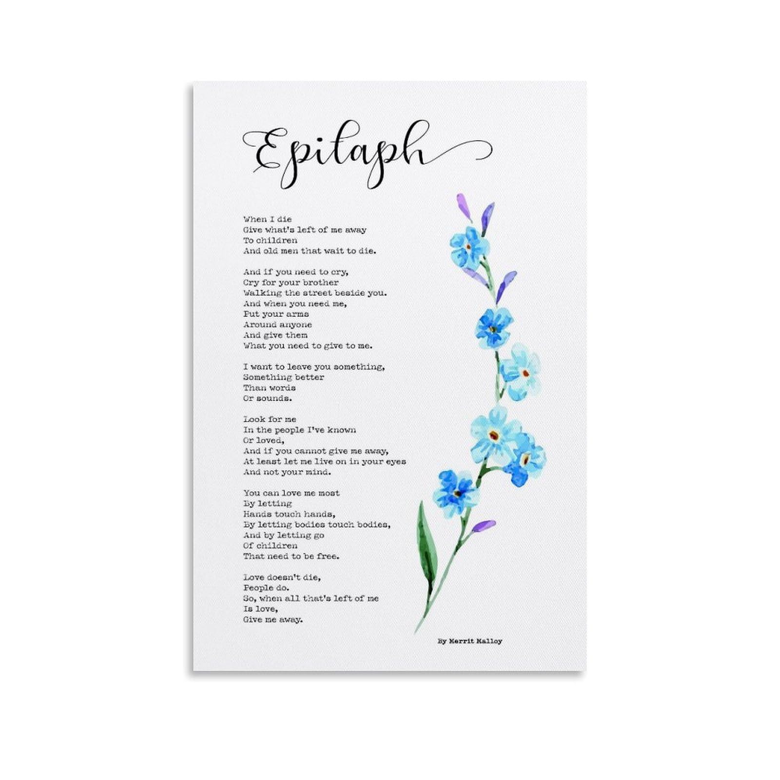 Amazon.com: NCIS Poem on Death Poster, Epitaph Poem Poster by Merrit ...