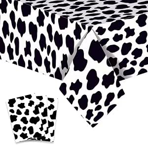 Amazon.com: sosnwk 3 Pack Cow Print Tablecloth Table Cover, 108’’x 54 ...
