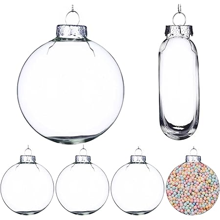 Amazon.com: Kingrol 24 Pack Glass Ornament Balls, Fillable Ornaments ...