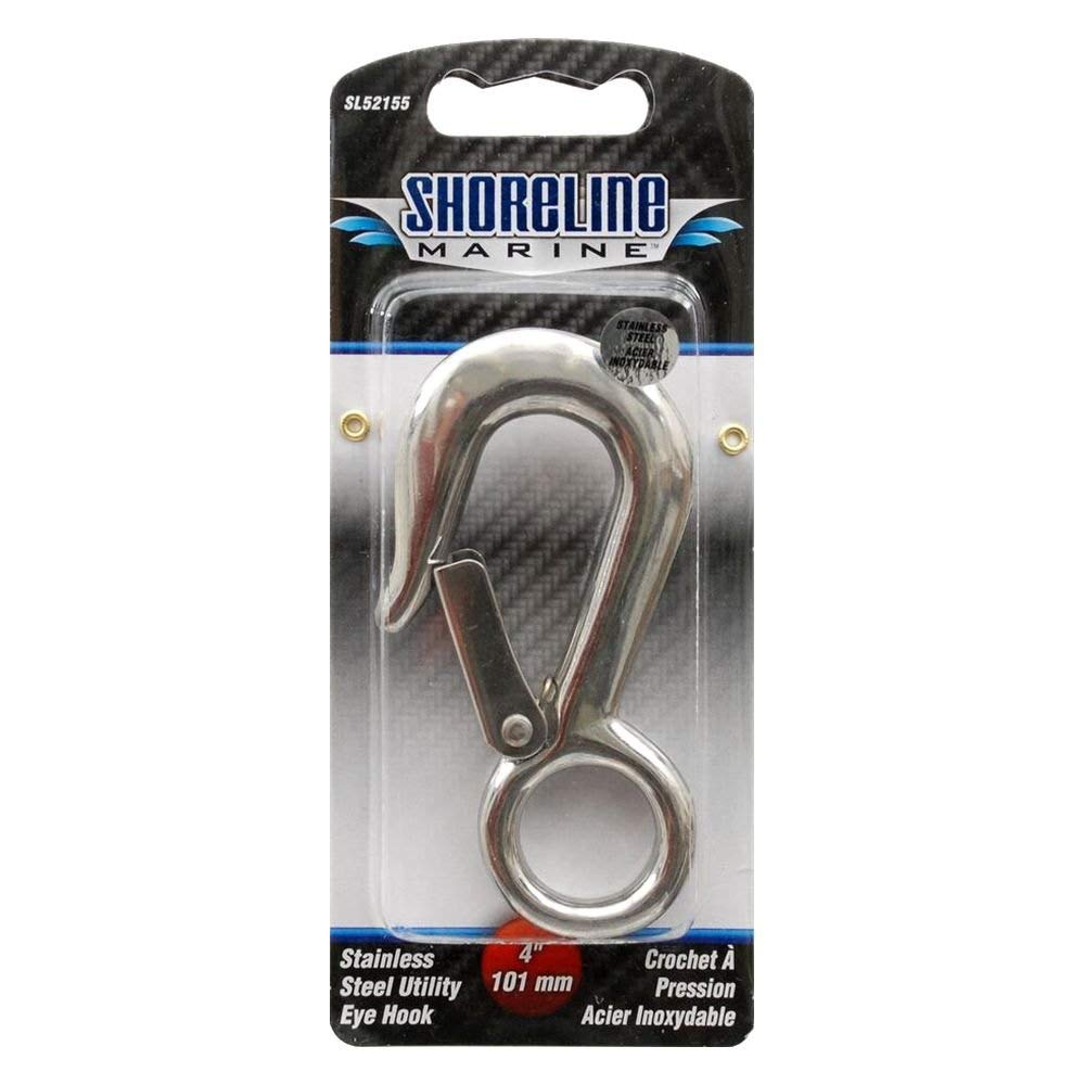 Snapklik.com : Shoreline Marine Stainless Steel Utility Eye Hook, 4 Inch