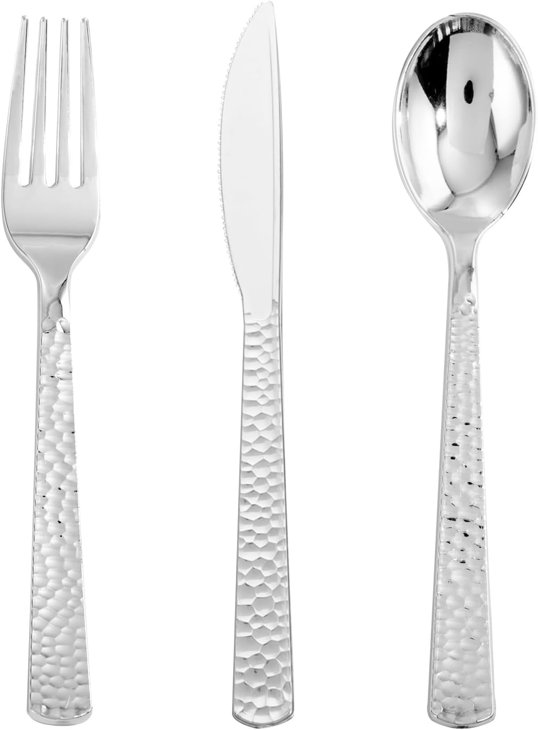 Amazon.com: Prestee 300 Plastic Silverware Set - 100 Silver Plastic ...