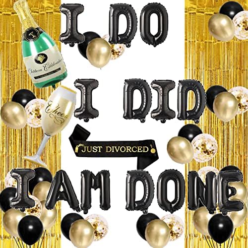 Amazon.com: MAGJUCHE Black Divorced AF Balloons, 16pcs Divorced Party ...