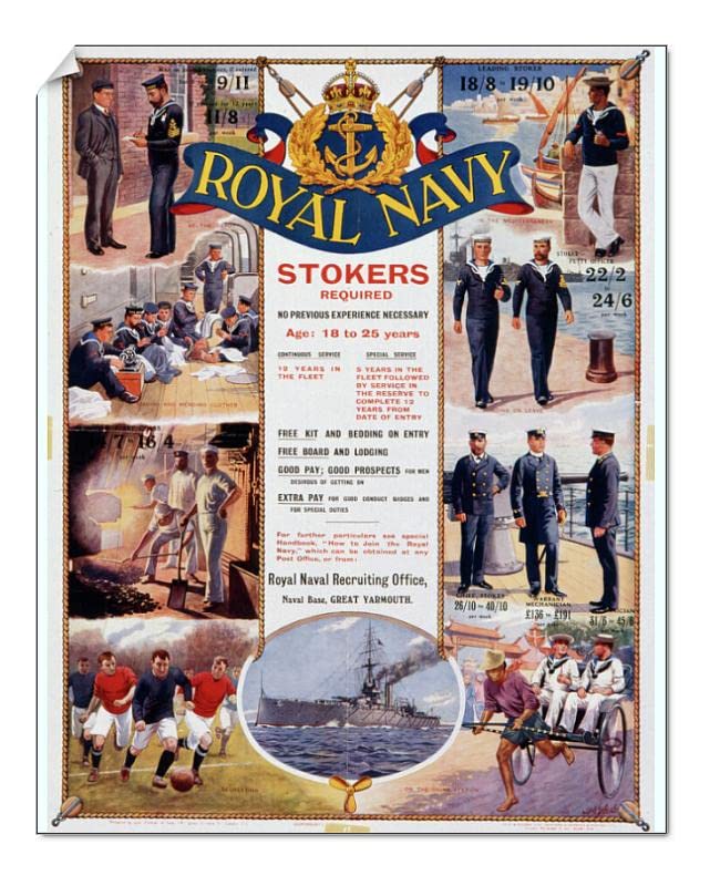 Media Storehouse 10x8 Print of Royal Navy recruitment poster (4420833 ...