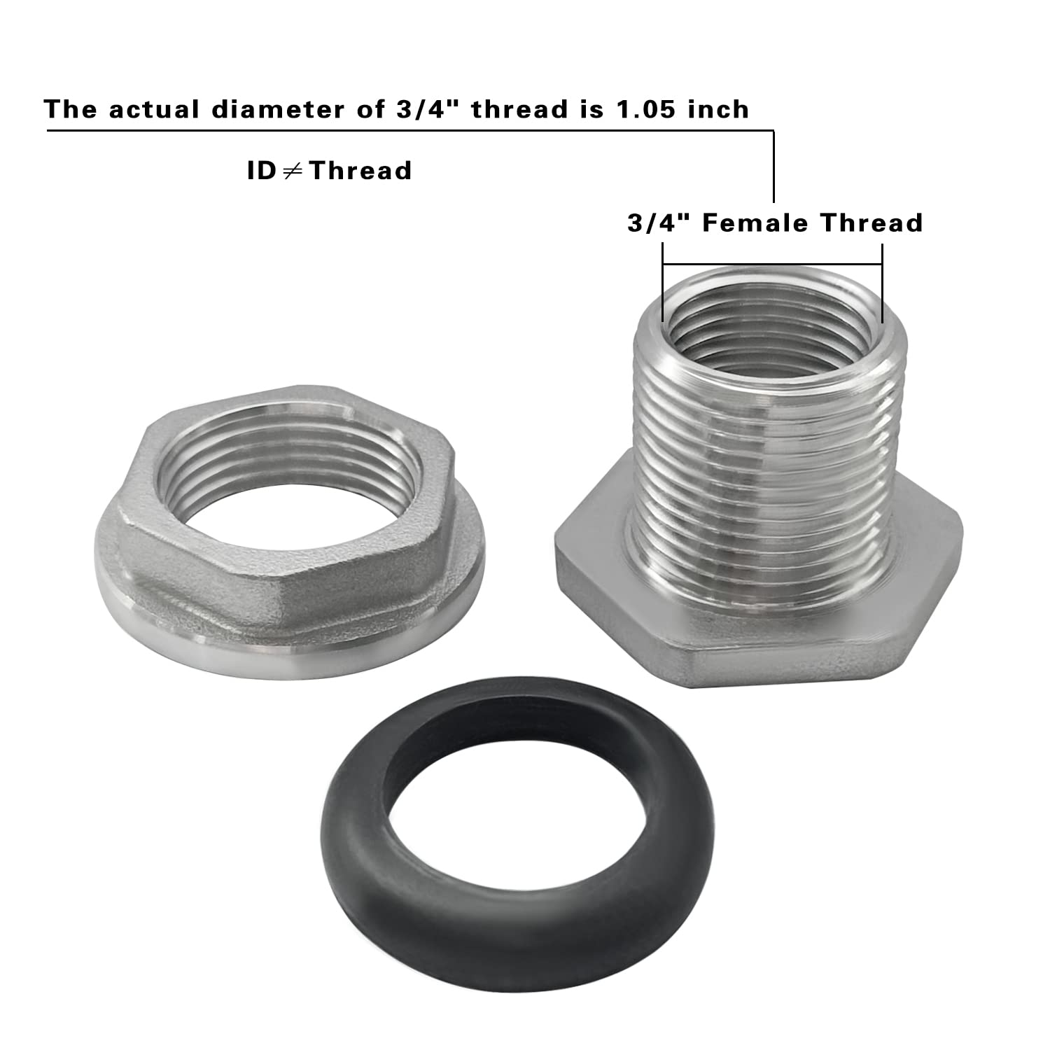 Bulkhead Fitting 3/4 Inch Bsp Female Thread Bulkhead Water Tank ...