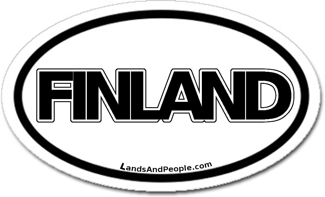 Amazon.com - Finland Car Bumper Sticker Decal Oval Black and White