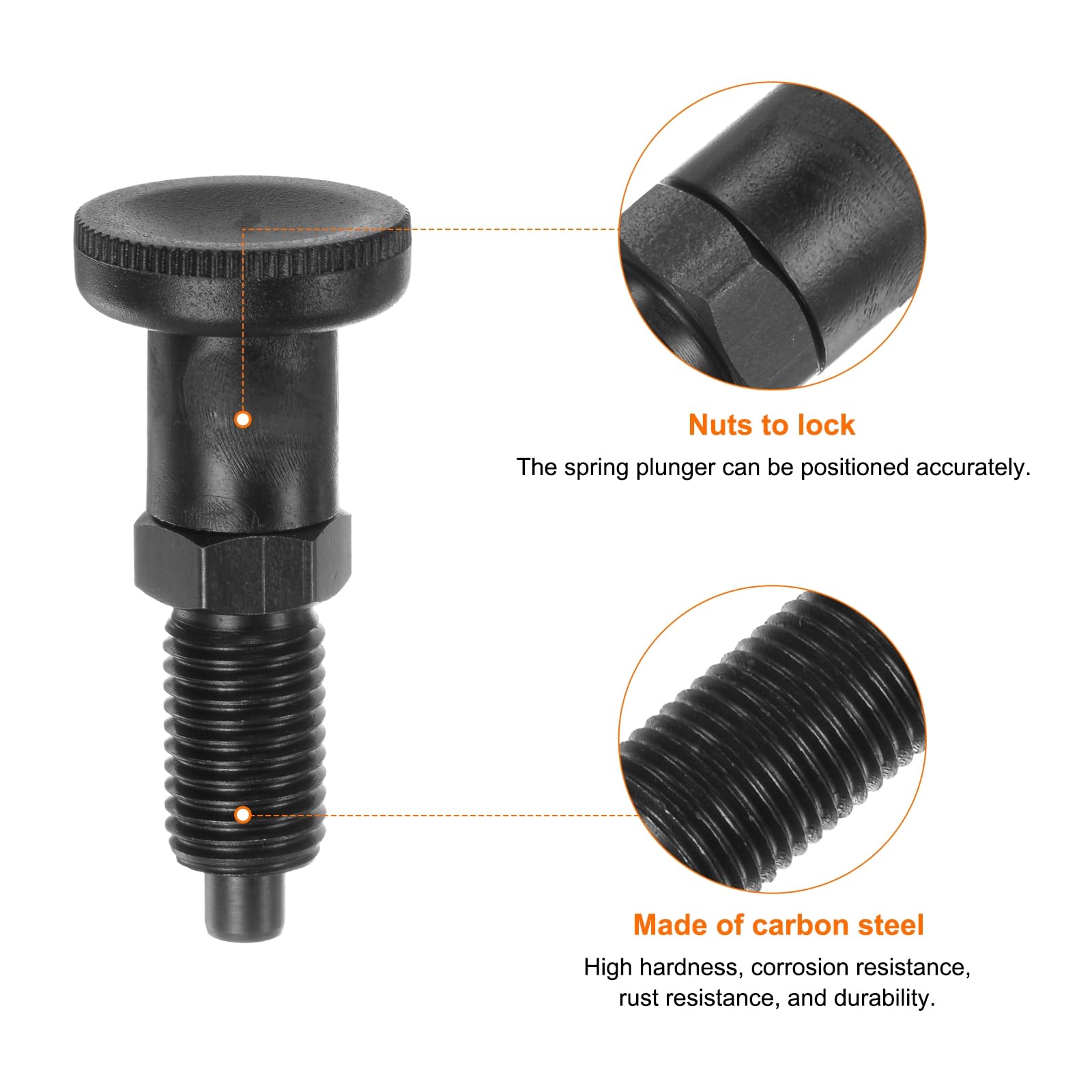 M12 Ball Nose Return Knob Plungers For Industrial Machinery 3Pcs M12x1 ...