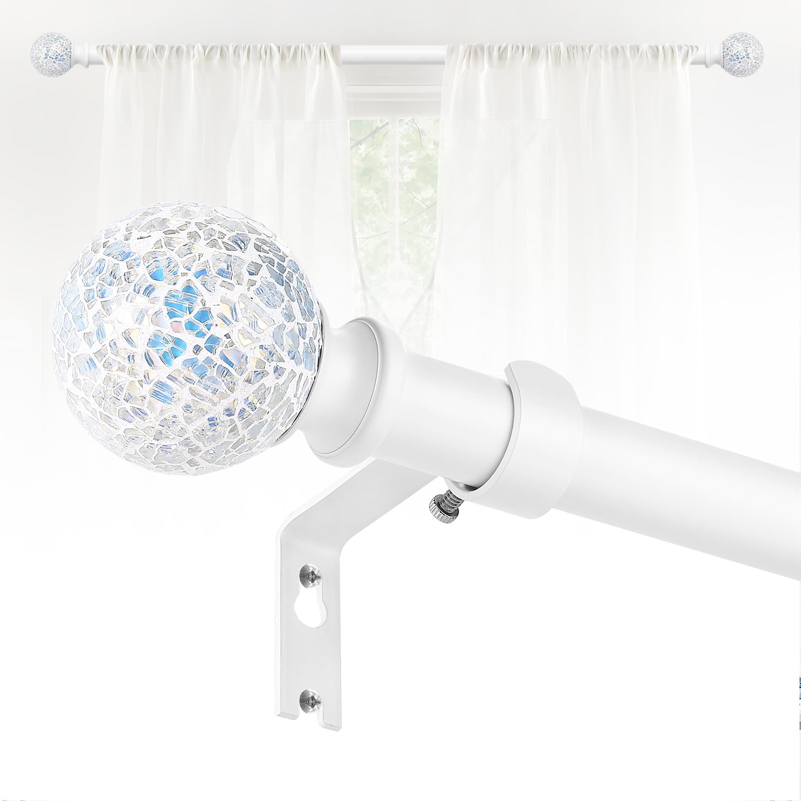 Amazon.com: NICETOWN Long Curtain Rods for Sliding Door 66 to 120 with ...