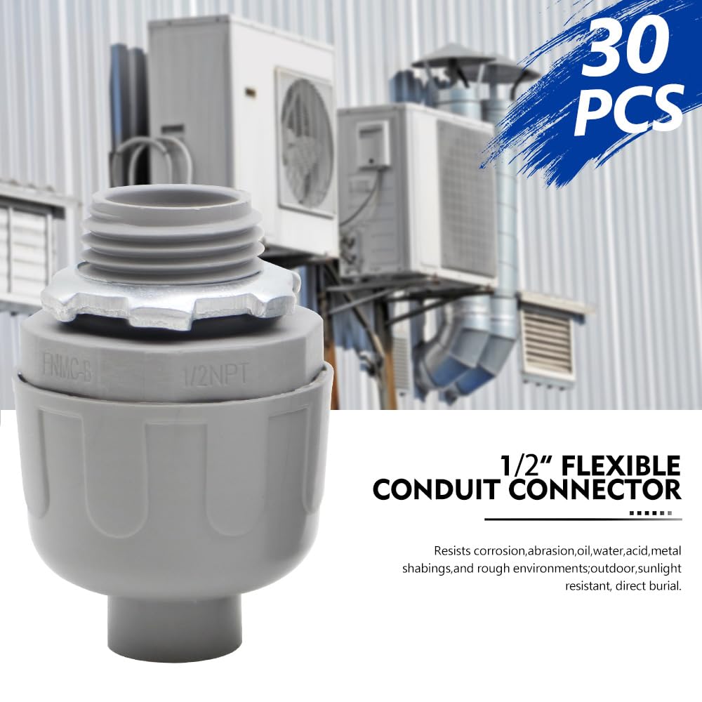 Snapklik.com : AIRTAK Liquid Tight Connector 1/2 Inch UL Listed PVC ...