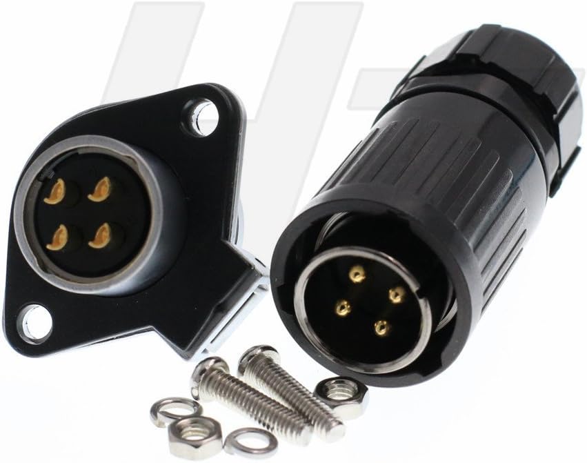 Amazon.com: HangTon HP20 4 Pin Circular Connector 30 Amp Electrical ...
