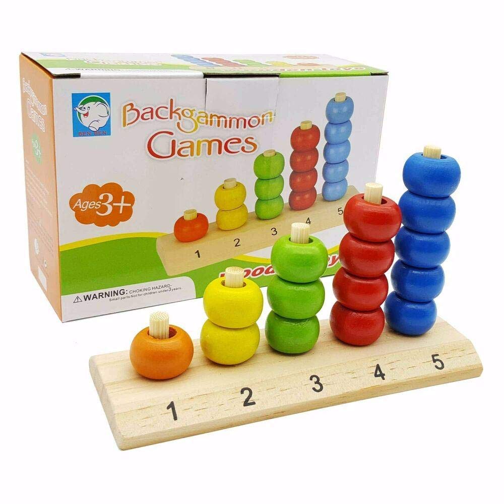 Buy ARIRA Multicolour Wooden Backgammon Game Counting Beads Number ...