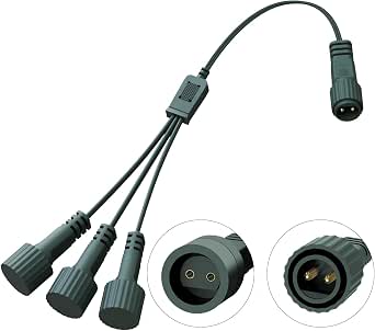 Dalugo Splitter Connector for Christmas Lights, IP65 Waterproof Two Pin ...