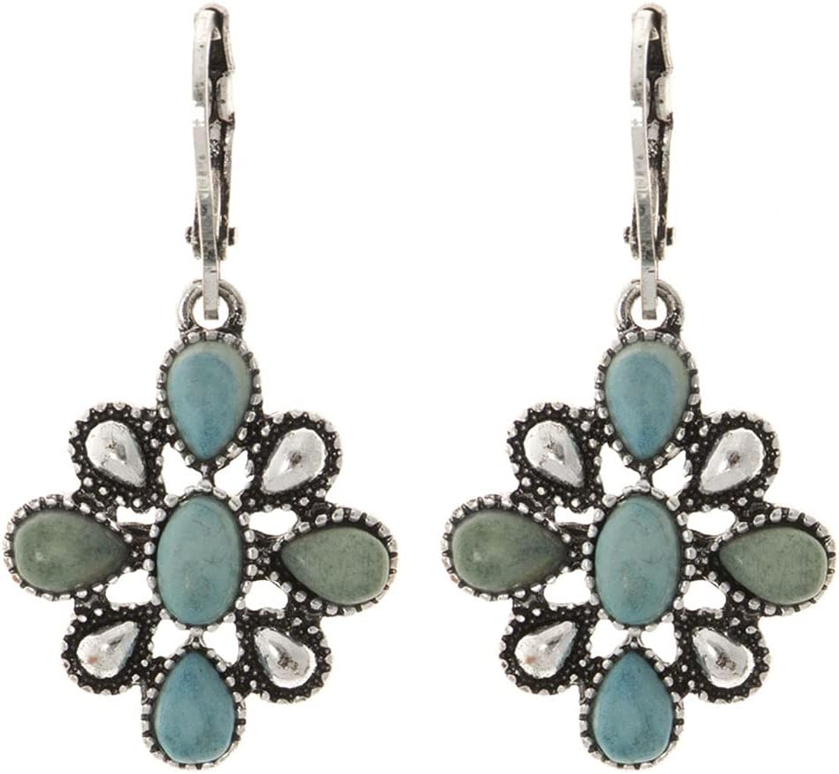 Amazon.com: Chaps Women's Flower Drop Earrings, Blue: Clothing, Shoes ...