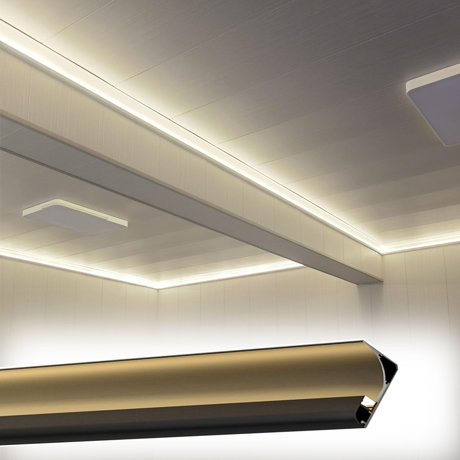 Indirect Fluorescent Recessed Molding Modern Style Linear Lighting