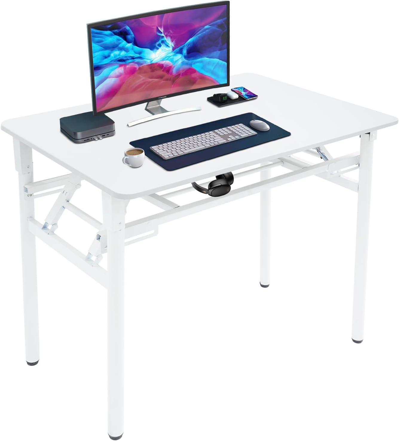 Amazon.com: NHSemiQiXing Folding Desk No Assembly, 29.5 Inch Folding ...