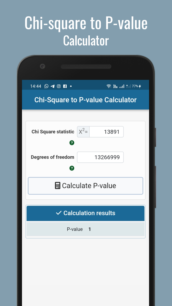 Chi-Square to P-value Calculator - App on Amazon Appstore