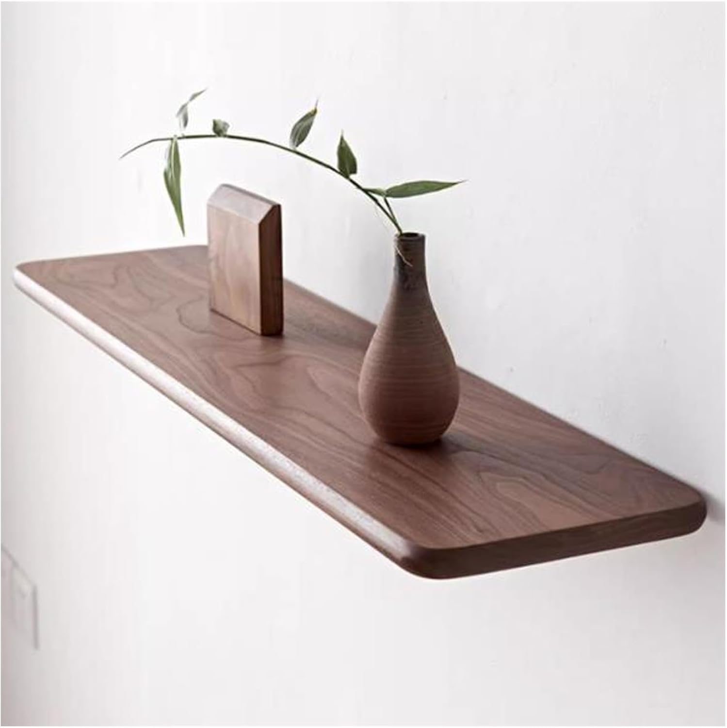 Amazon.com: CLoxks Floating Shelves Wall Mounted, Solid Walnut Wooden ...
