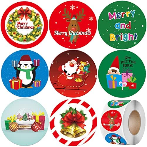 Amazon.com: 1000pcs Christmas Holiday Stickers Party Favors, 5 Rolls 1 ...