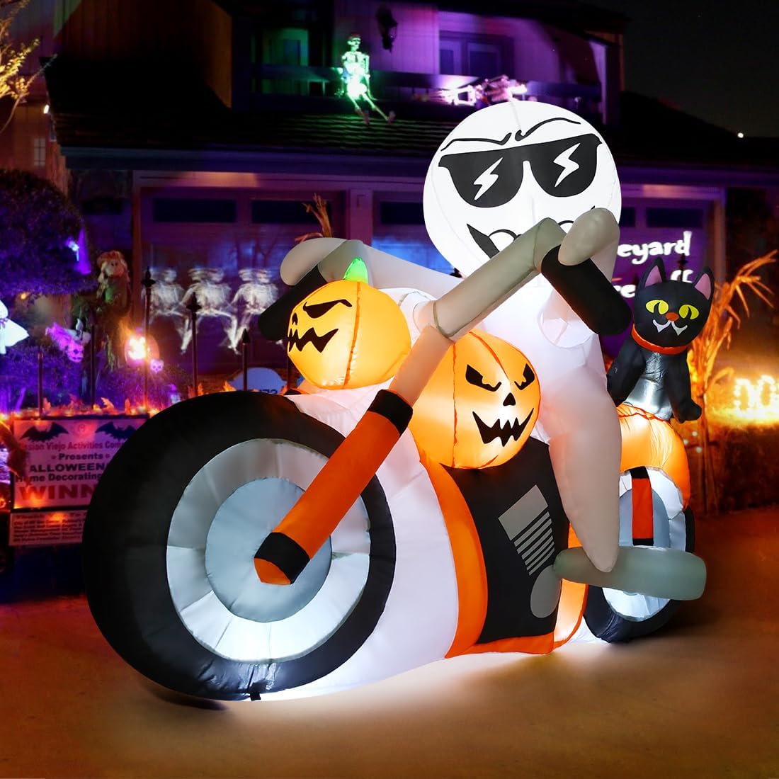 Amazon.com: COMIN 6 FT Halloween Inflatables Ghost Outdoor Decorations ...