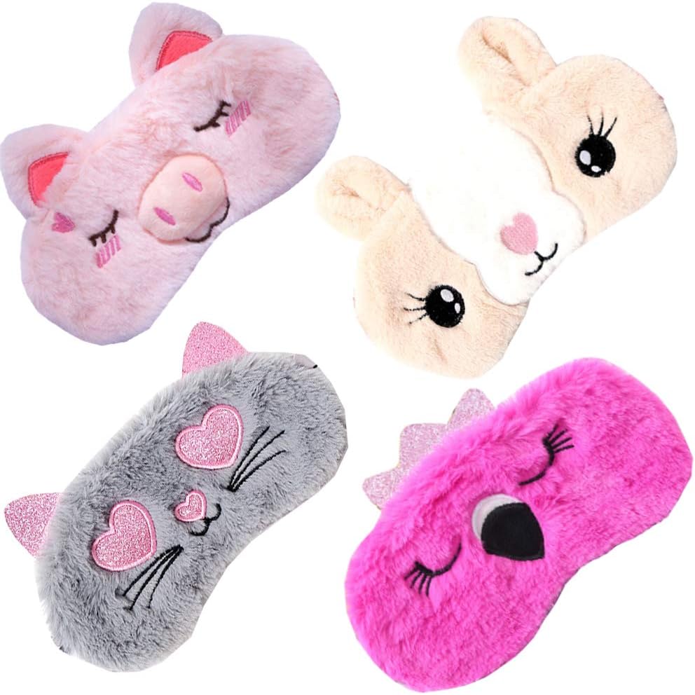 Amazon.com: 6 Pack Cute Animal Unicorn Sleep Mask for Girls Soft Plush ...