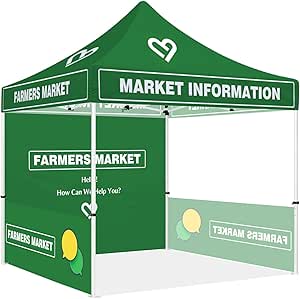 Amazon.com: Farmers Market Pop Up Canopy Tent, 10x10 Heavy Duty Outdoor ...