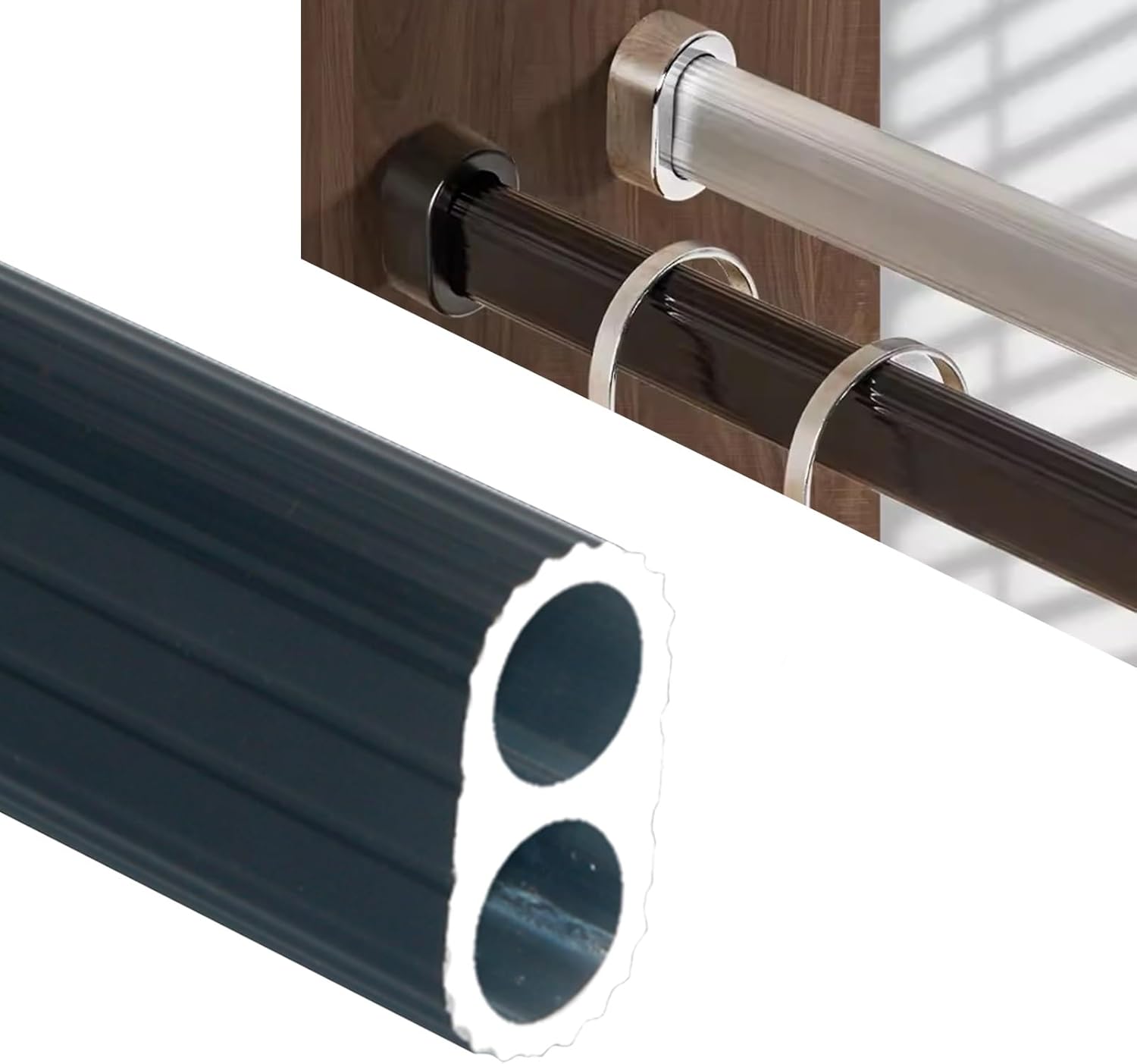 Amazon.com: YANBI Closet Rod Metal Closet Rods for Hanging Clothes ...