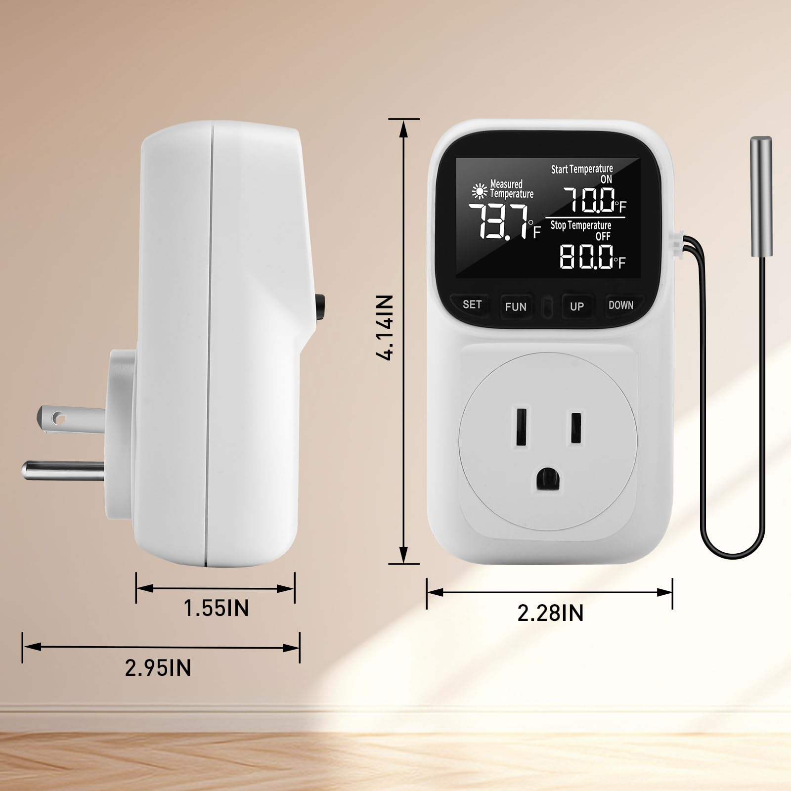 Temperature Controlled Outlet Digital Thermostat Outlet Plug ...