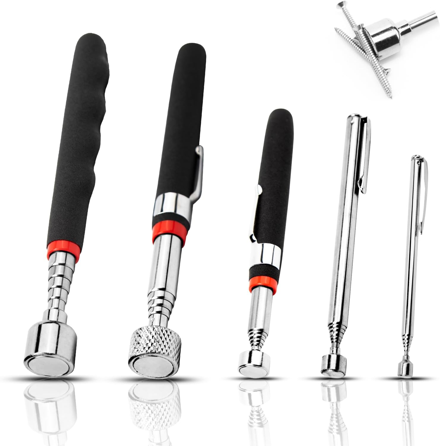 5 PCS Magnetic Telescopic Pick-up Tool Extendable Magnetic Handheld ...