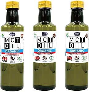 Amazon | オーガニック MCTオイル 500ml （原材料ココナッツ由来100％ 無添加 有機JAS EU USDA 中鎖脂肪酸オイル） ワンタッチキャップで注ぎやすい 軽くてうれしい ...
