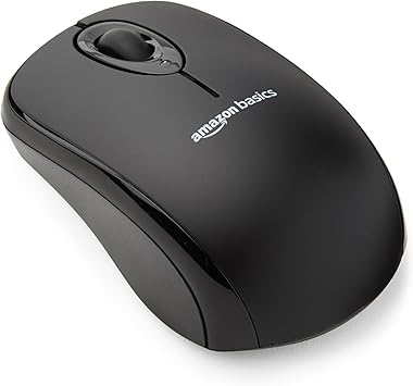 Amazon Basics Wireless Computer Mouse with Nano Receiver, Black ...