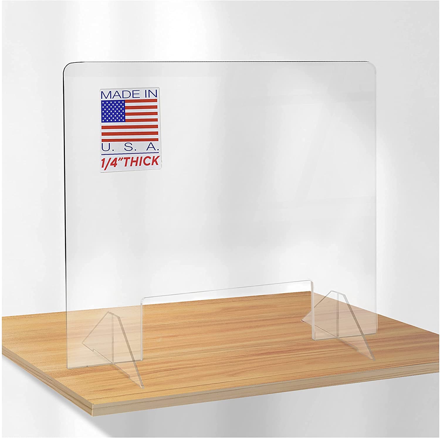 Protective Sneeze Guard, 1/4" thick 36" W x 24" H With Opening Clear ...