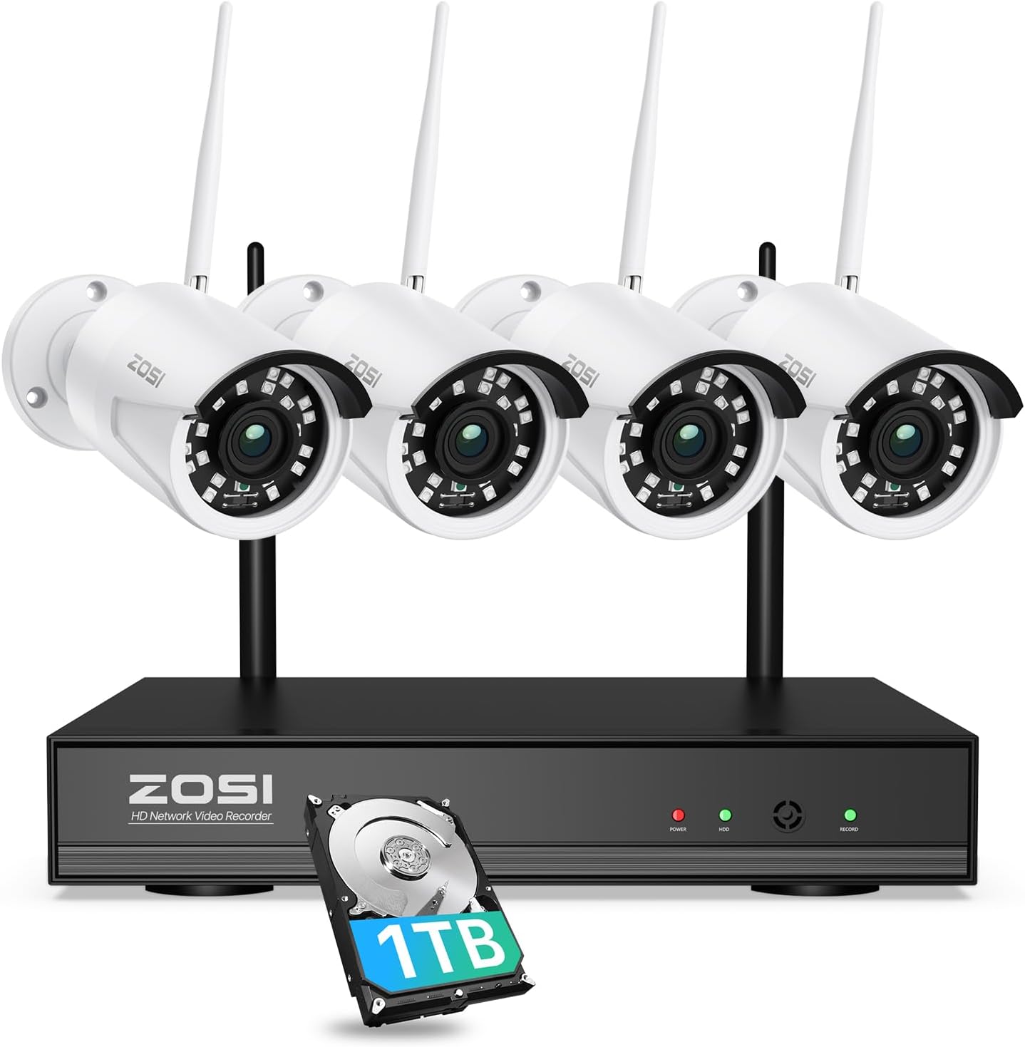 Amazon.com : ZOSI 8CH 2K WiFi Security Camera System with 1TB HDD, 4pcs ...