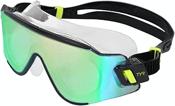 Amazon.com : TYR Tidalwave Mirrored Swim Mask, Gold/Green : Sports ...