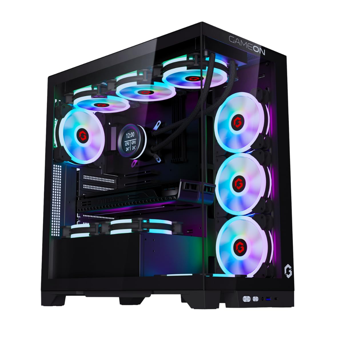 GAMEON Emperor Midnight IV Series Mid Tower PC Gaming Case, 120mm ARGB ...