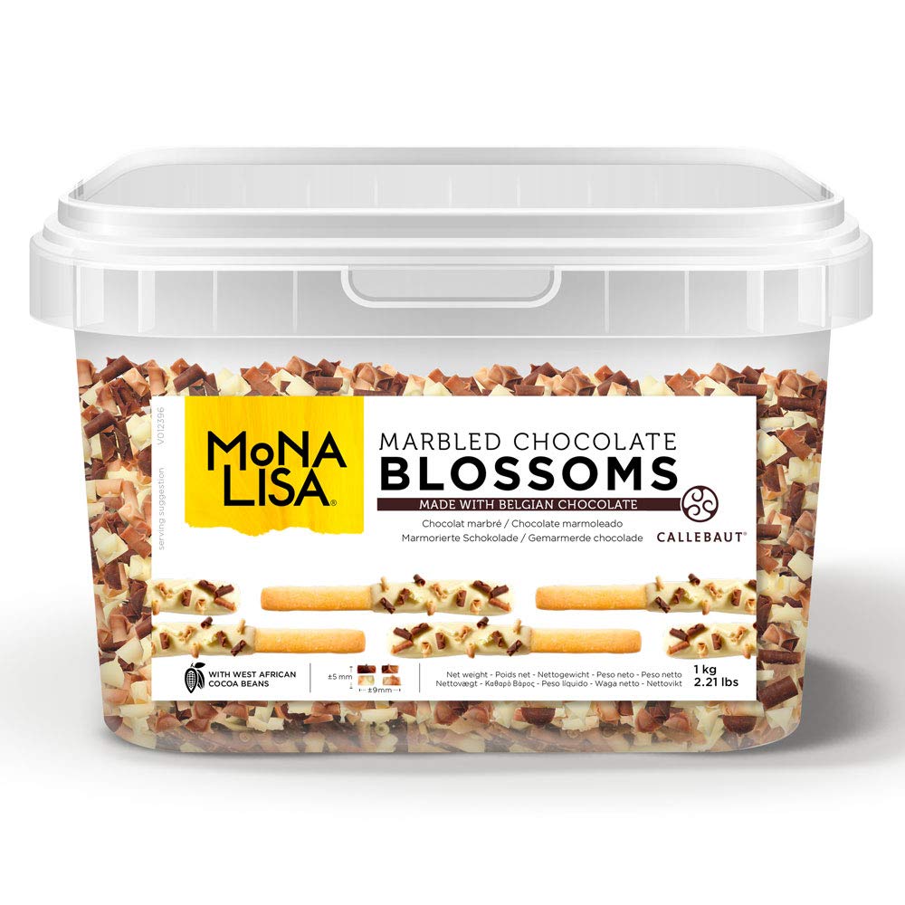 Mona Lisa Blossoms by Callebaut (Marbled Chocolate, 1kg Tub) – Belgian ...