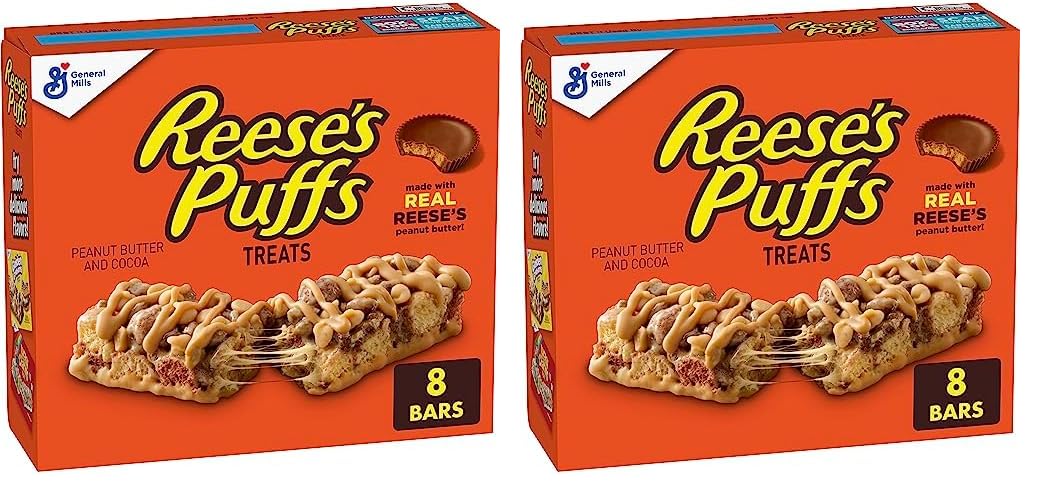 Amazon.com: Reese's Puffs Breakfast Cereal Treat Bars, Peanut Butter ...