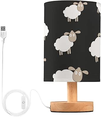 Lamb Black Table Lamp LED Bedside Lamps USB Desk Light Small Desk Lamp ...