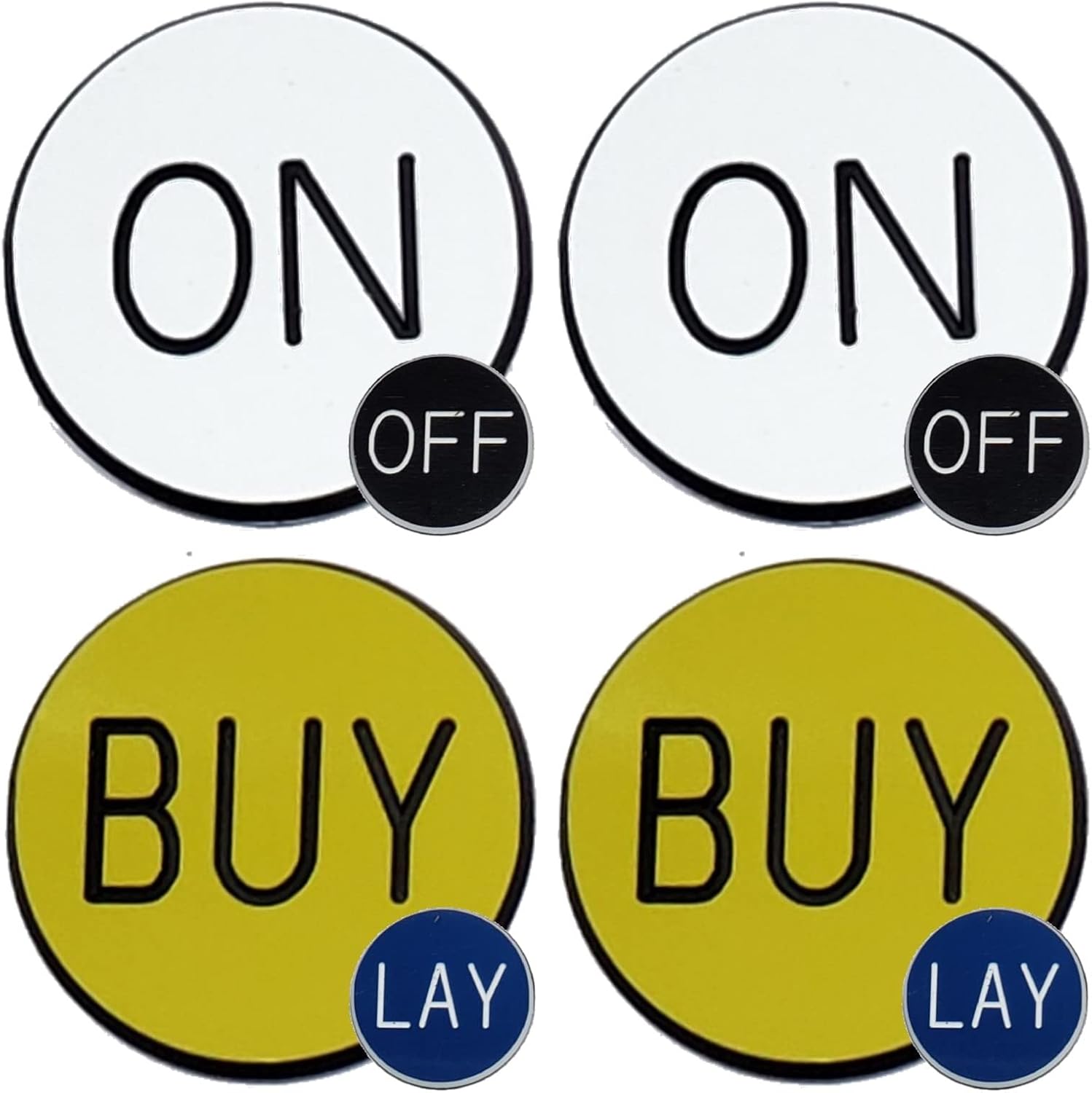 Amazon.com : Craps On/Off and Buy/Lay 1.25" Lammer Buttons Sets : Toys ...