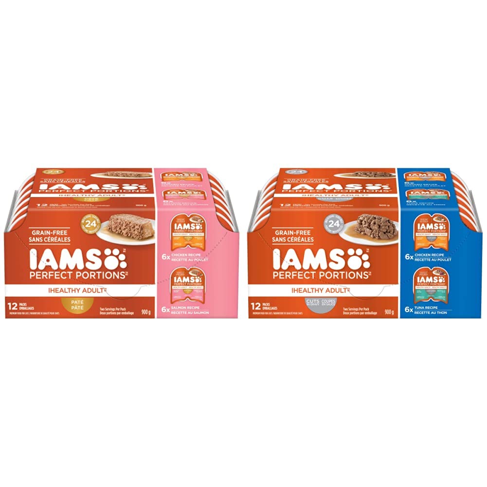 IAMS Perfect Portions Healthy Wet Cat Food Adult Grain Free Paté and ...