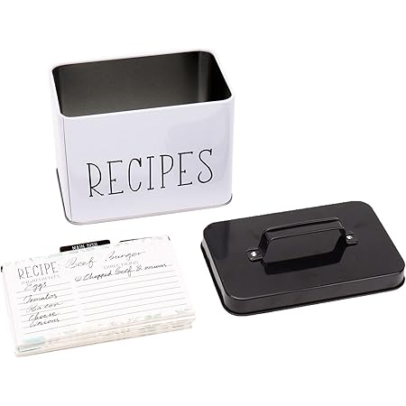 Amazon.com: AuldHome Farmhouse Enamelware Recipe Box (Black); Vintage ...