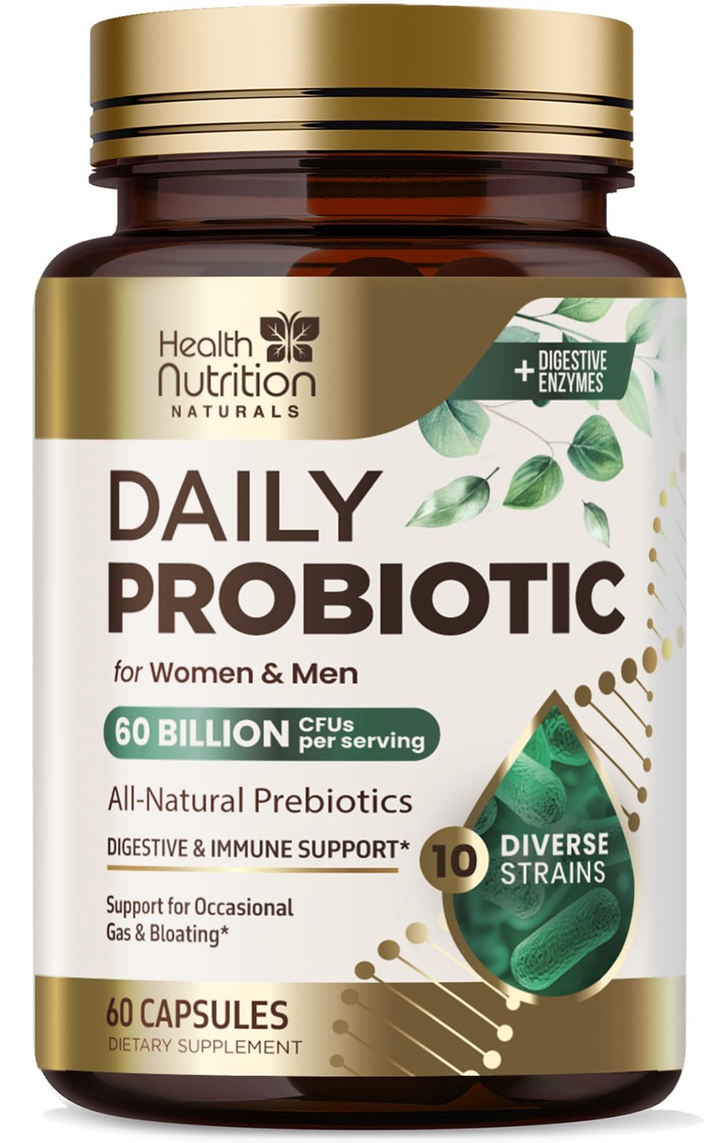 Amazon.com: Daily Probiotic and Acidophilus Prebiotic Supplement 60 ...